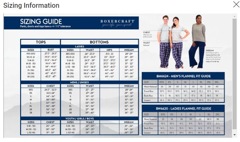 Where can I find sizing information for an item I'm interested in ...